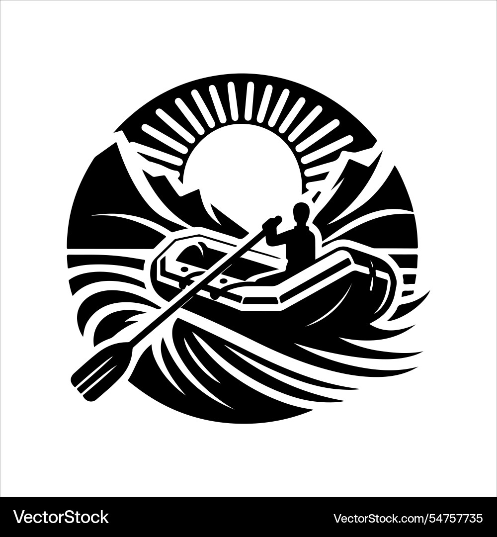High-quality whitewater raft silhouettes Vector Image
