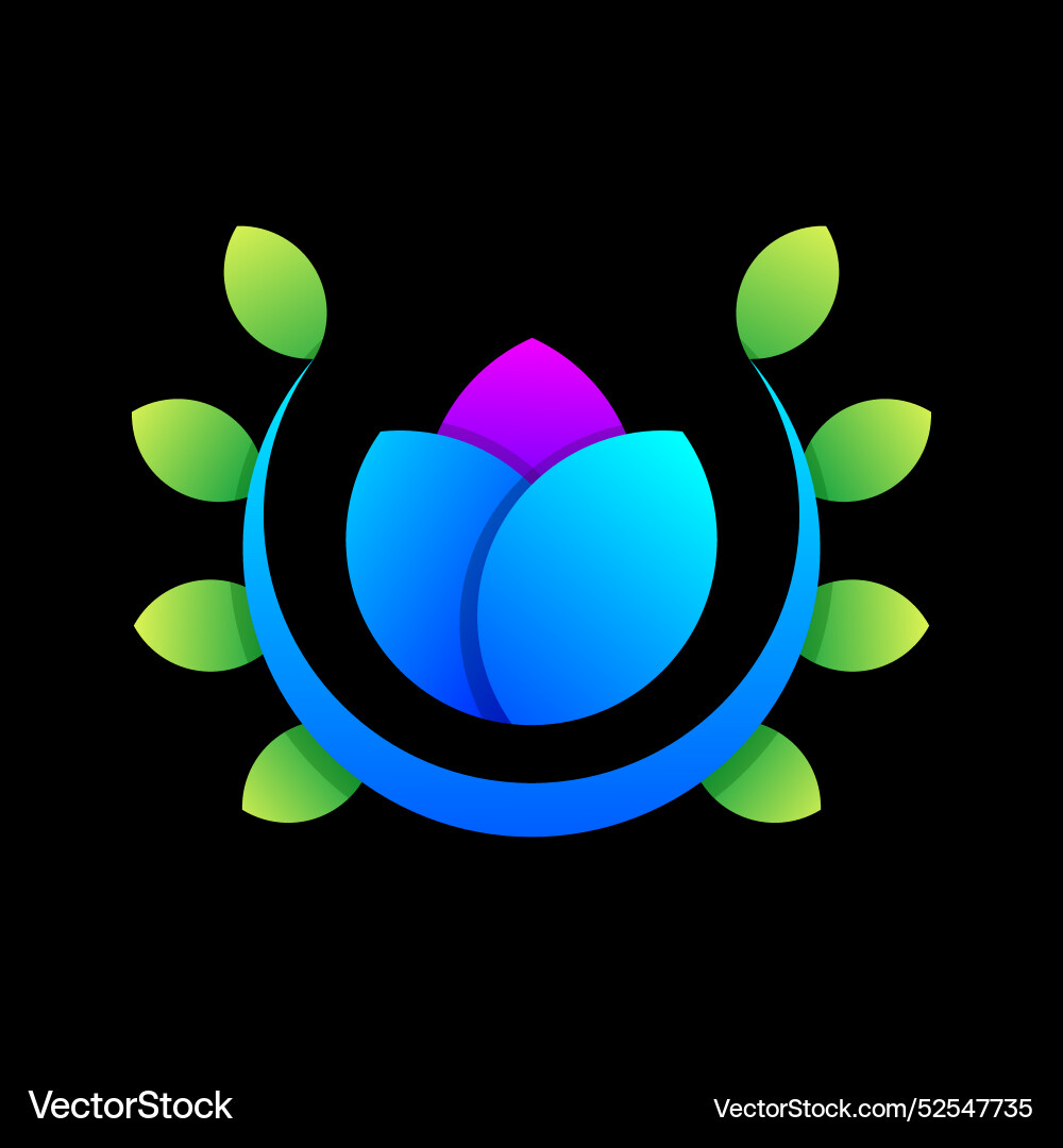 Logo lotus school gradient colorful style Vector Image