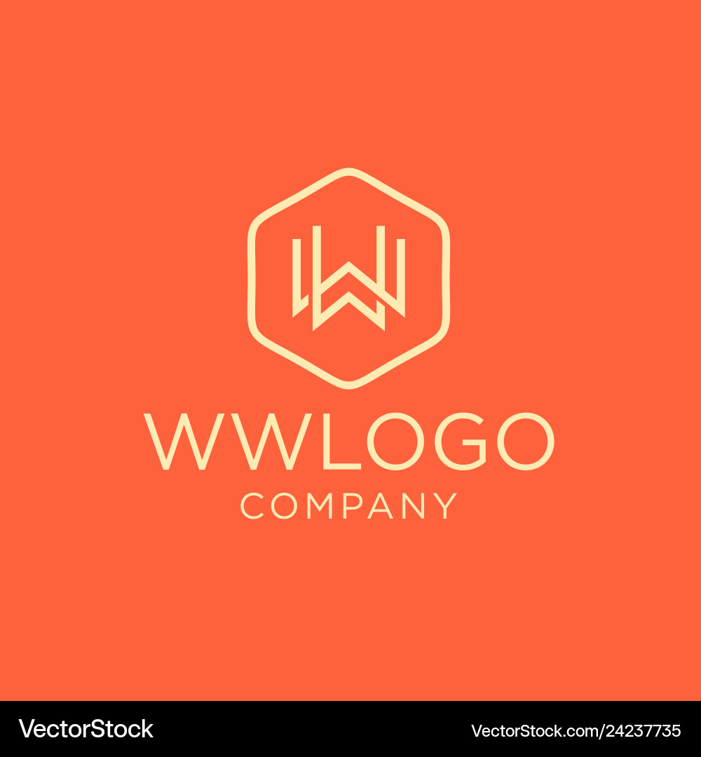 Monogram initial ww logo design Royalty Free Vector Image
