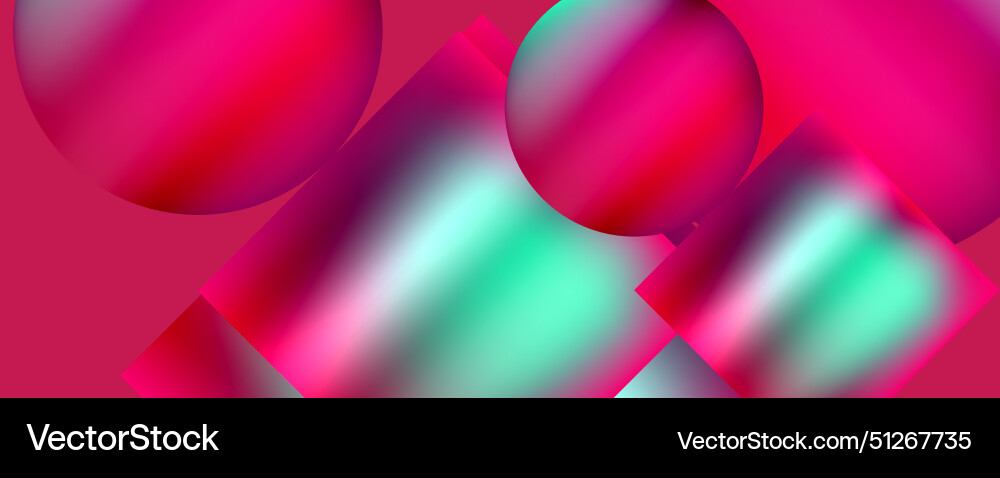 Neon color abstract geometric shapes background Vector Image