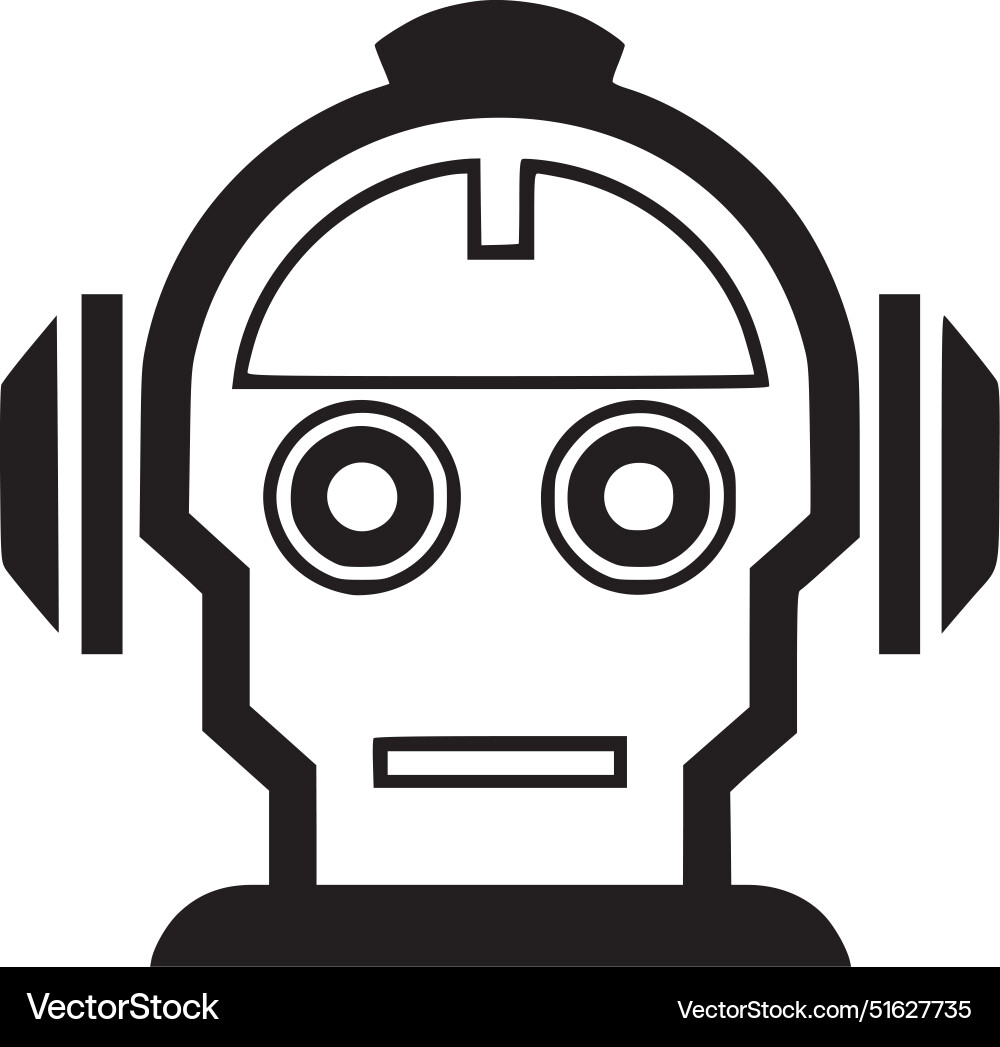 Robot - black and white isolated icon Royalty Free Vector