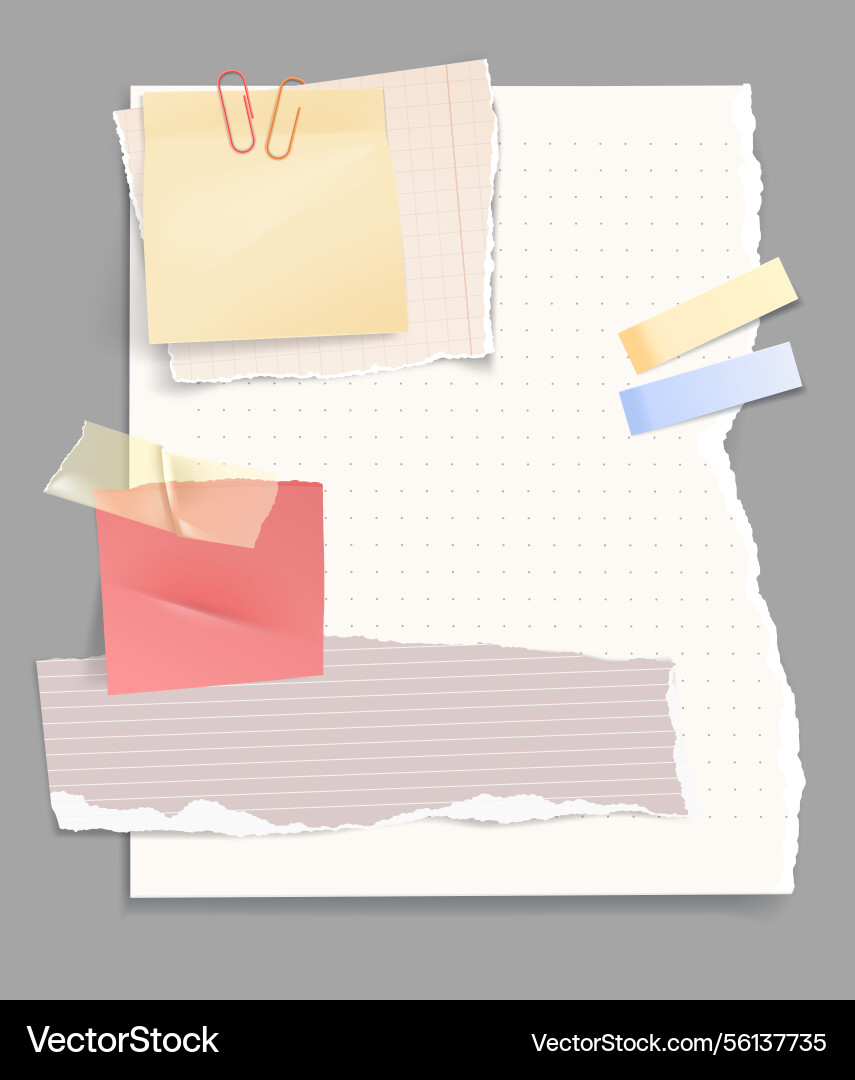 Torn paper realistic composition Royalty Free Vector Image