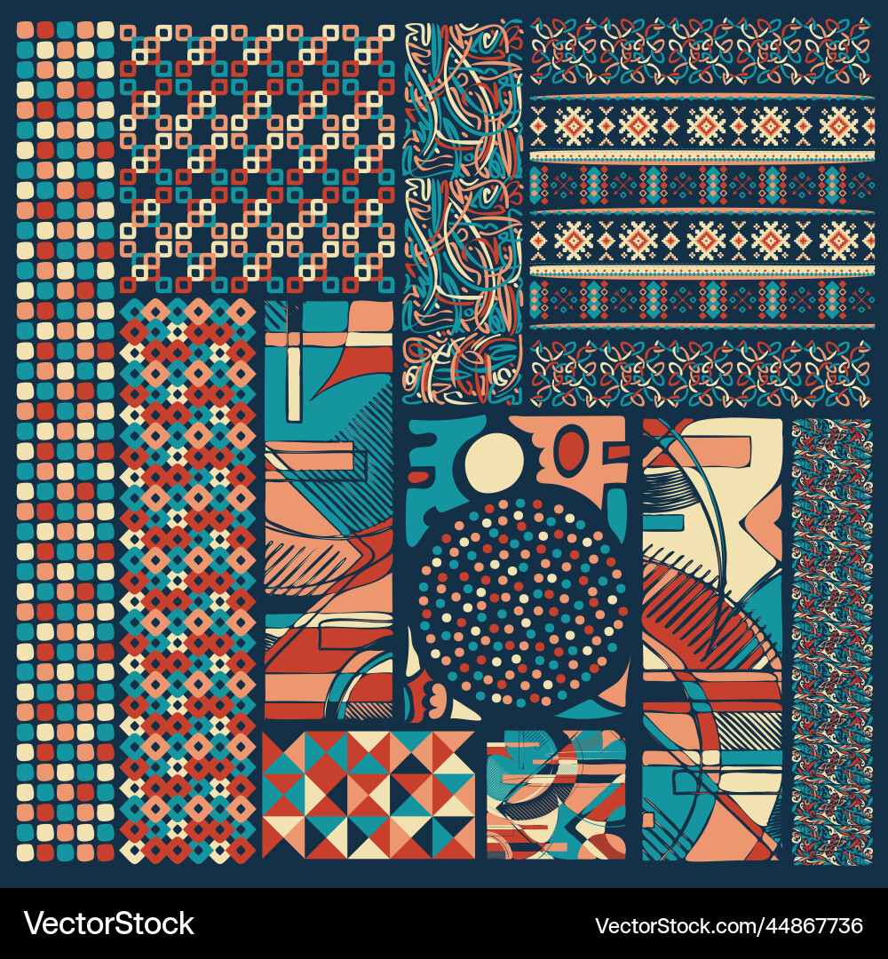 Abstract cool color design collage Royalty Free Vector Image