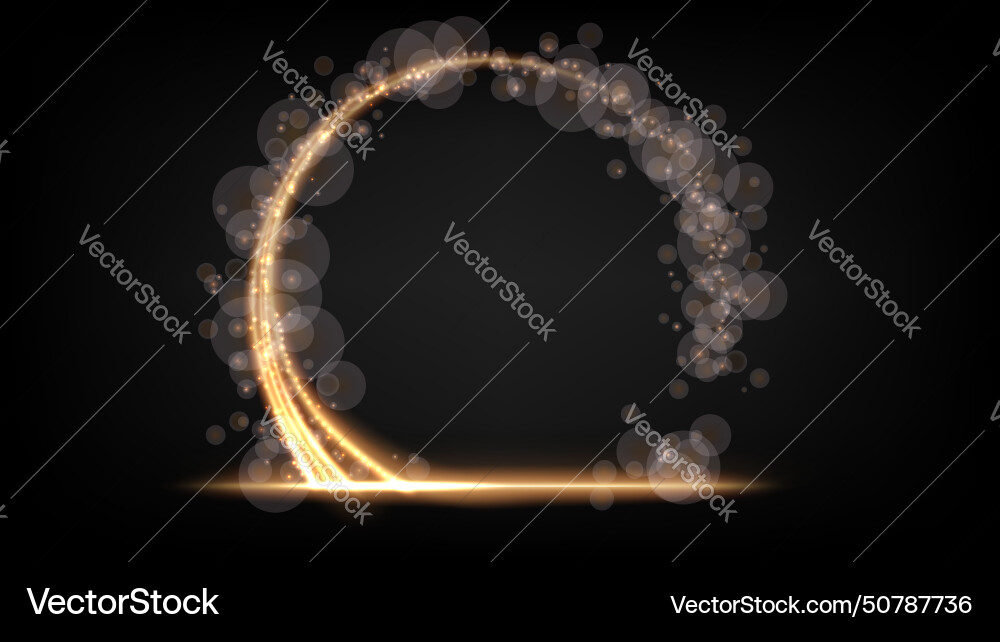 Abstract gold spark circle light Royalty Free Vector Image
