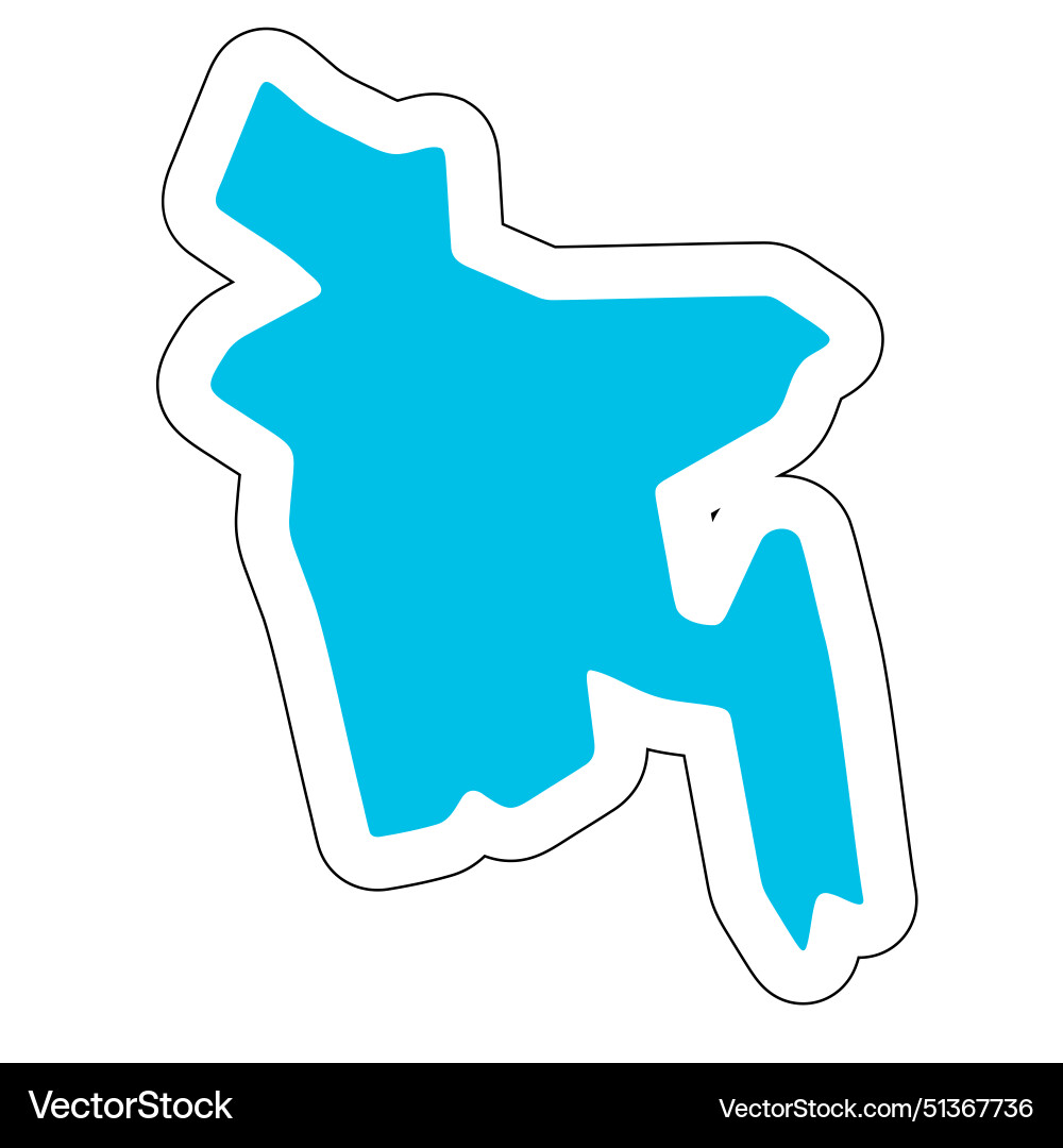 Bangladesh country map sticker Royalty Free Vector Image