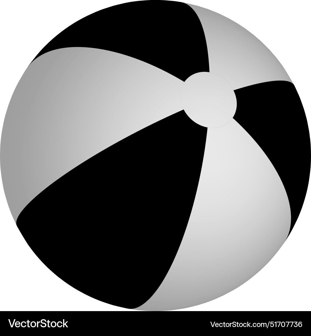 Beach ball swimming pool water black Royalty Free Vector