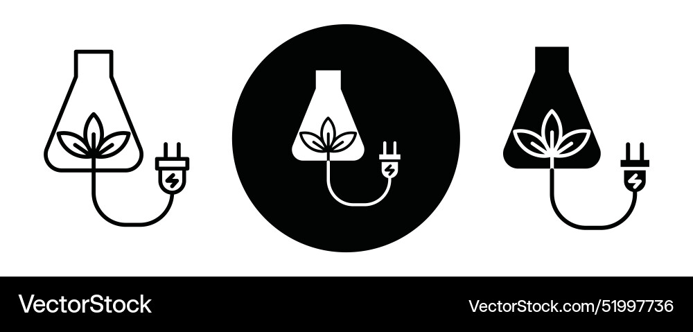 Biomass energy outline icon collection or set Vector Image