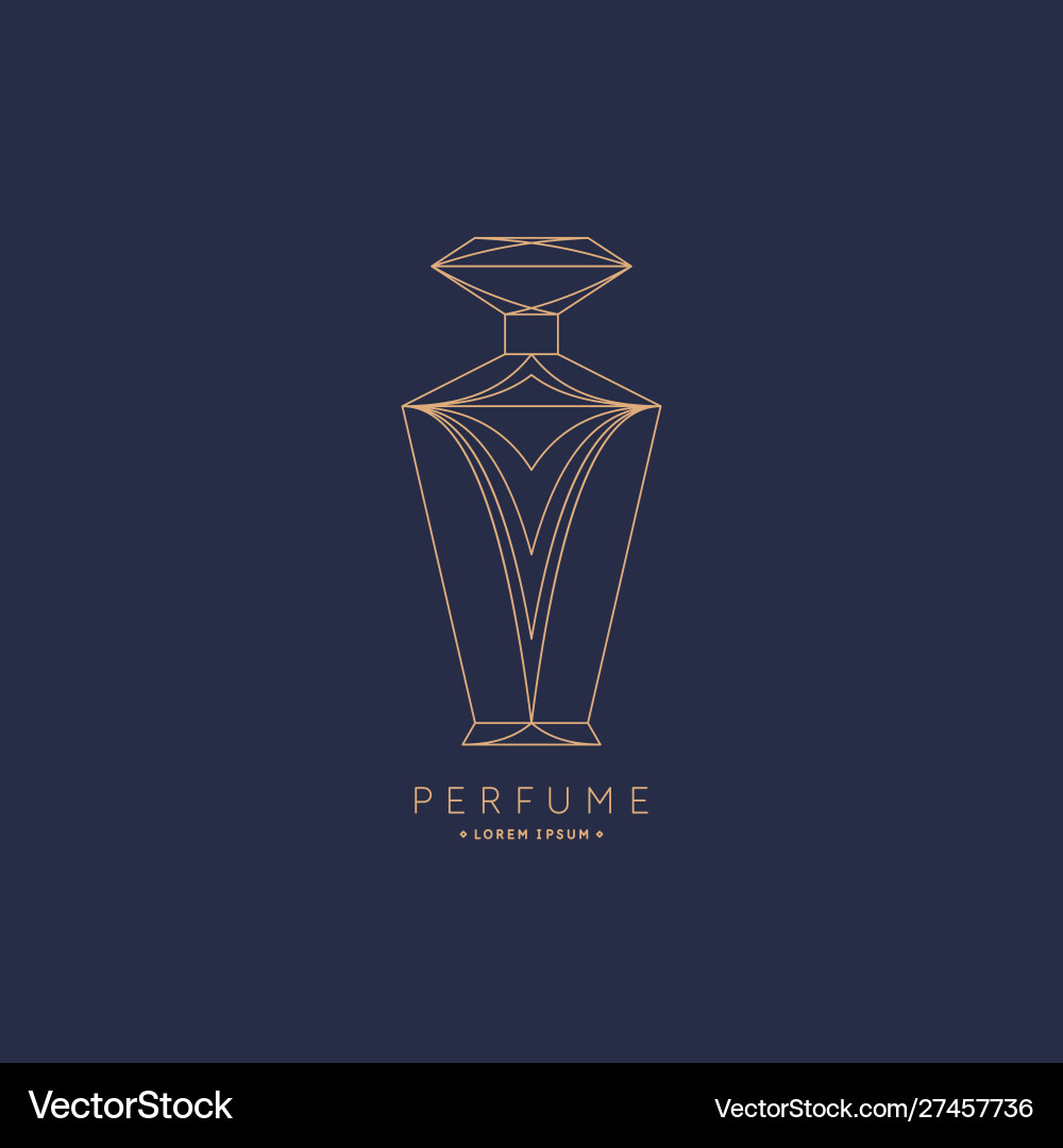 Bottle perfume linear image Royalty Free Vector Image