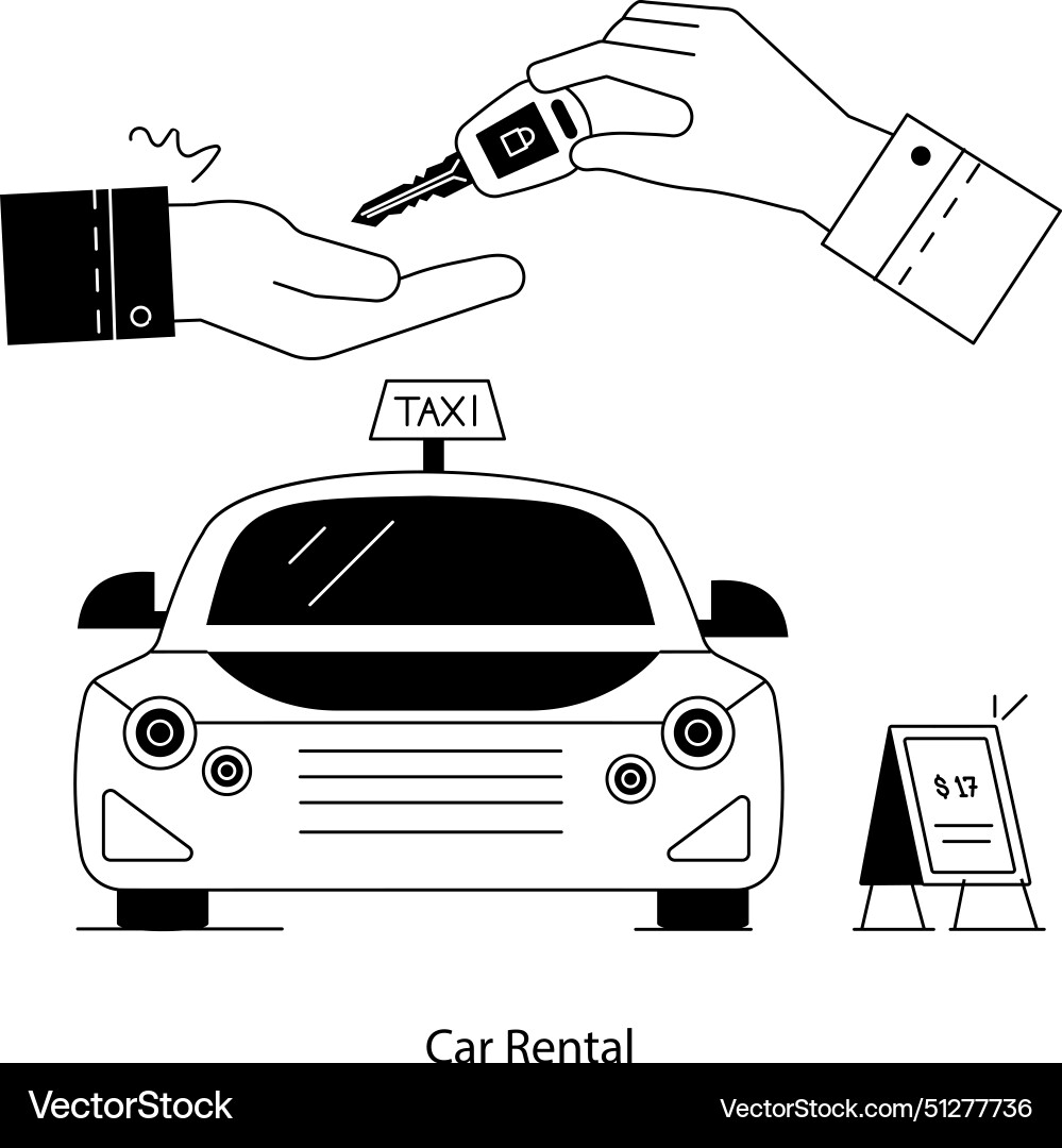 Car rental Royalty Free Vector Image - VectorStock