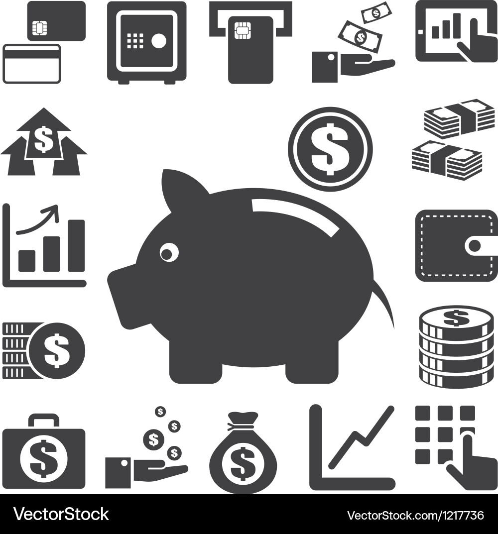 Finance and money icon set eps10 Royalty Free Vector Image
