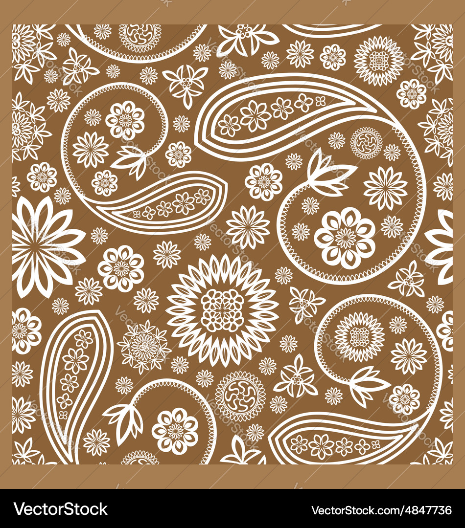 Floral seamless paisley ham pattern Royalty Free Vector