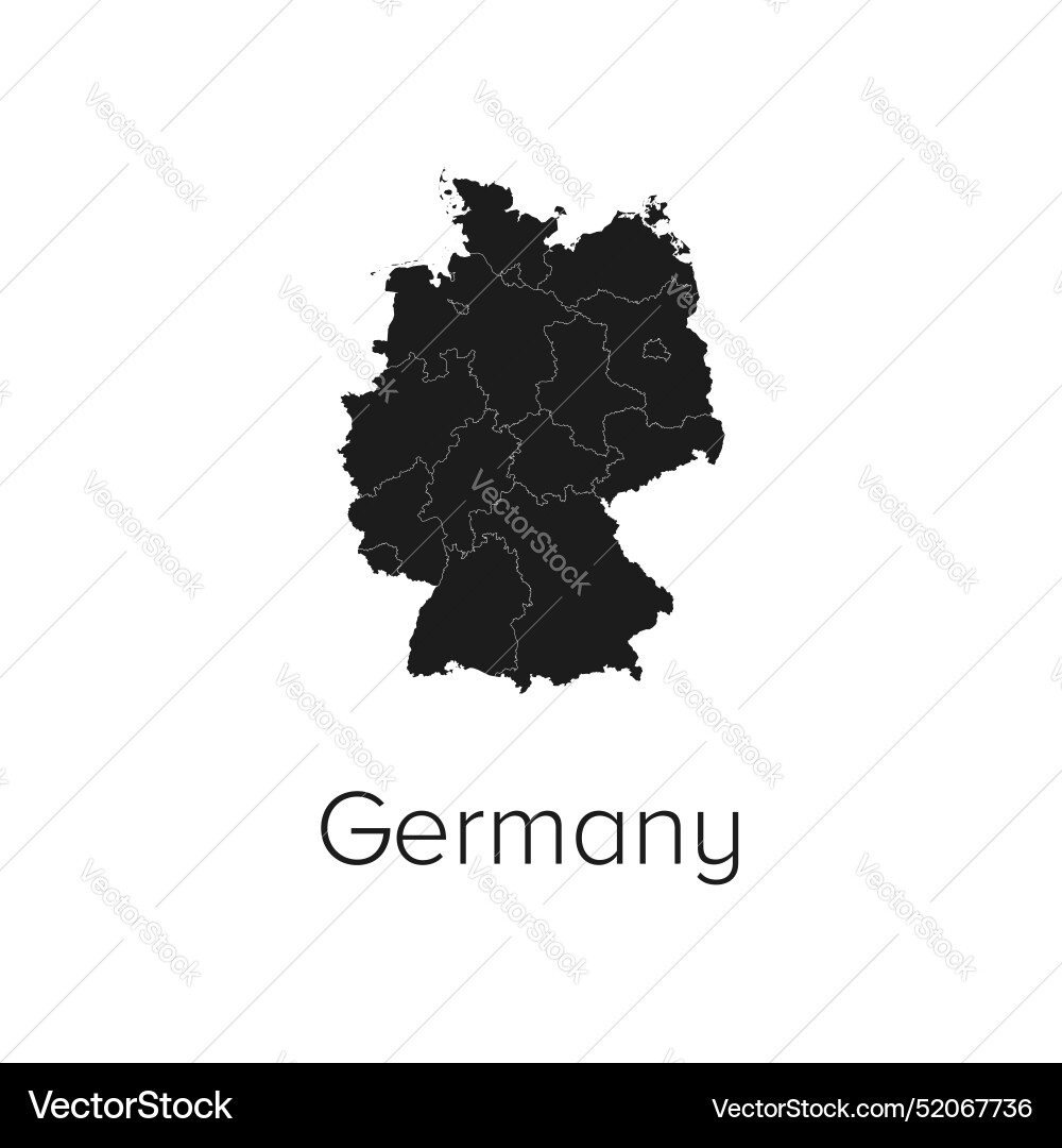 Germany map - silhouette outline germany travel Vector Image