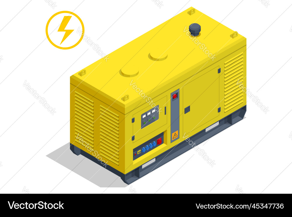 Isometric industrial diesel power generator Vector Image Isometric industrial diesel power generator Vector Image