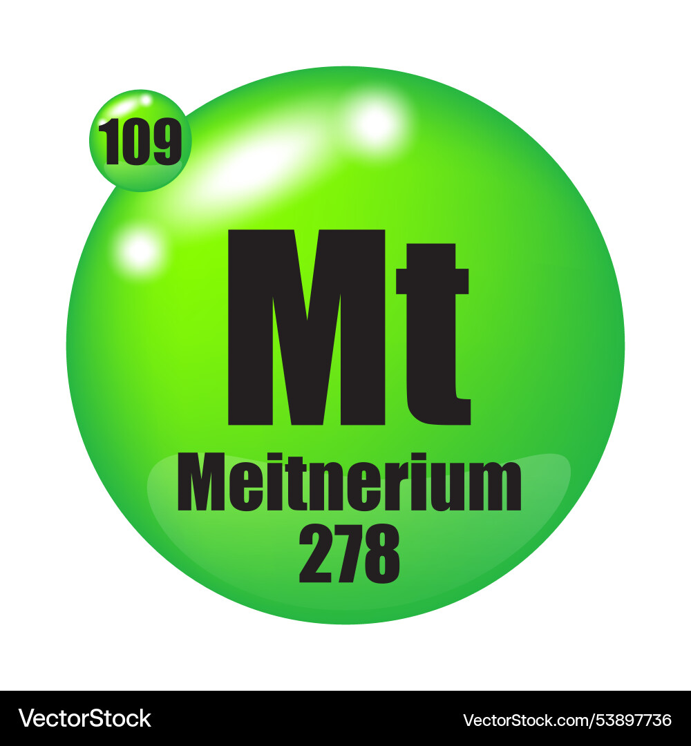 Meitnerium icon mt chemical element atomic number Vector Image