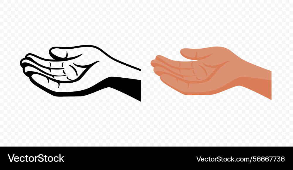 Outstretched hand gesture open giving Royalty Free Vector