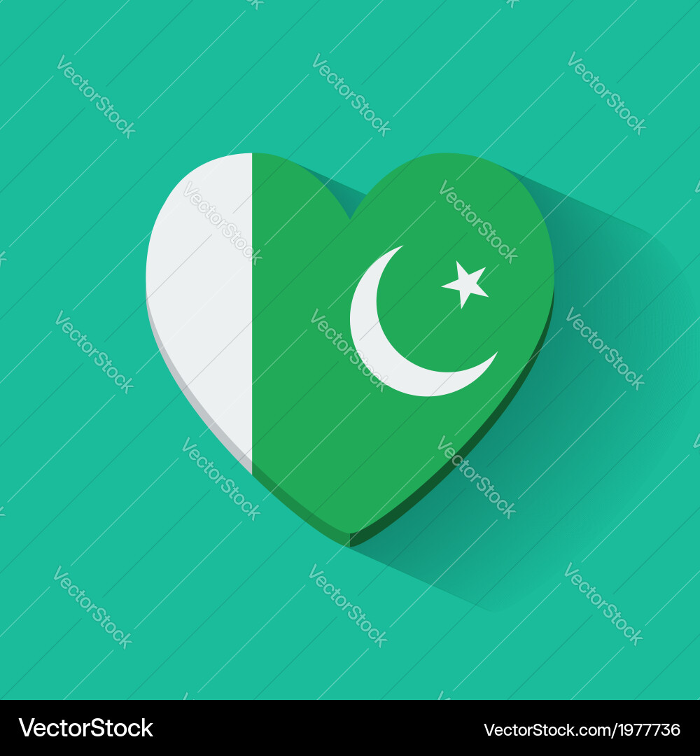 Pakistan Flag Heart Icon Royalty Free Vector Image