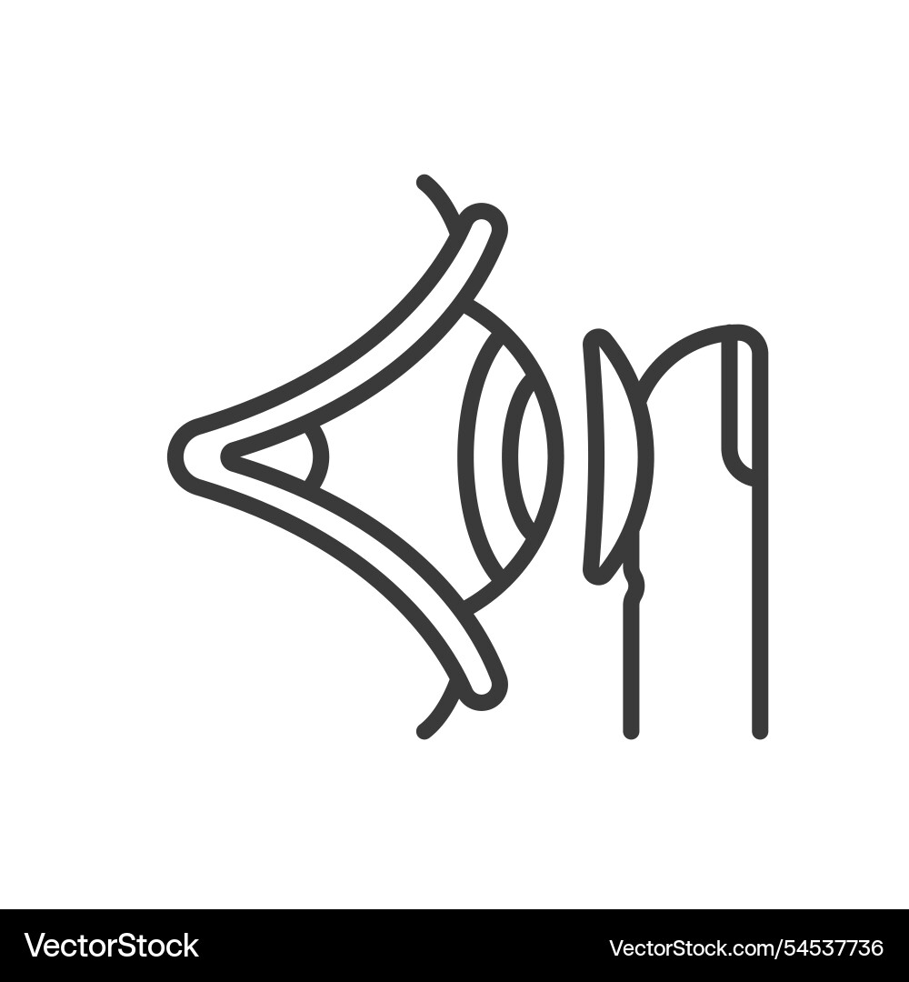 Putting on eye lens icon in line design Royalty Free Vector