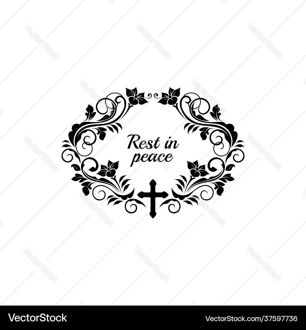 Rest in Frieden Beerdigungsrahmen reife Schrift isoliert