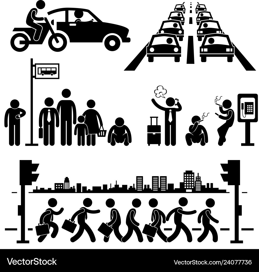 Urban Traffic Rush Hour Royalty Free Vector Image