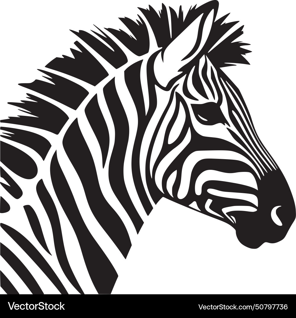 Zebra - minimalist and flat logo Royalty Free Vector Image