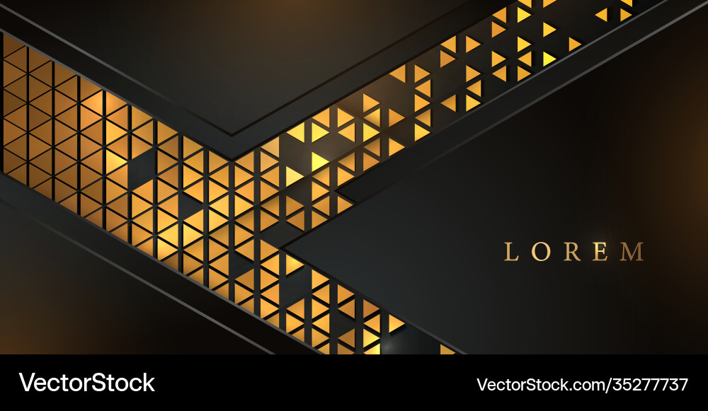 Abstract golden triangle pattern background Vector Image