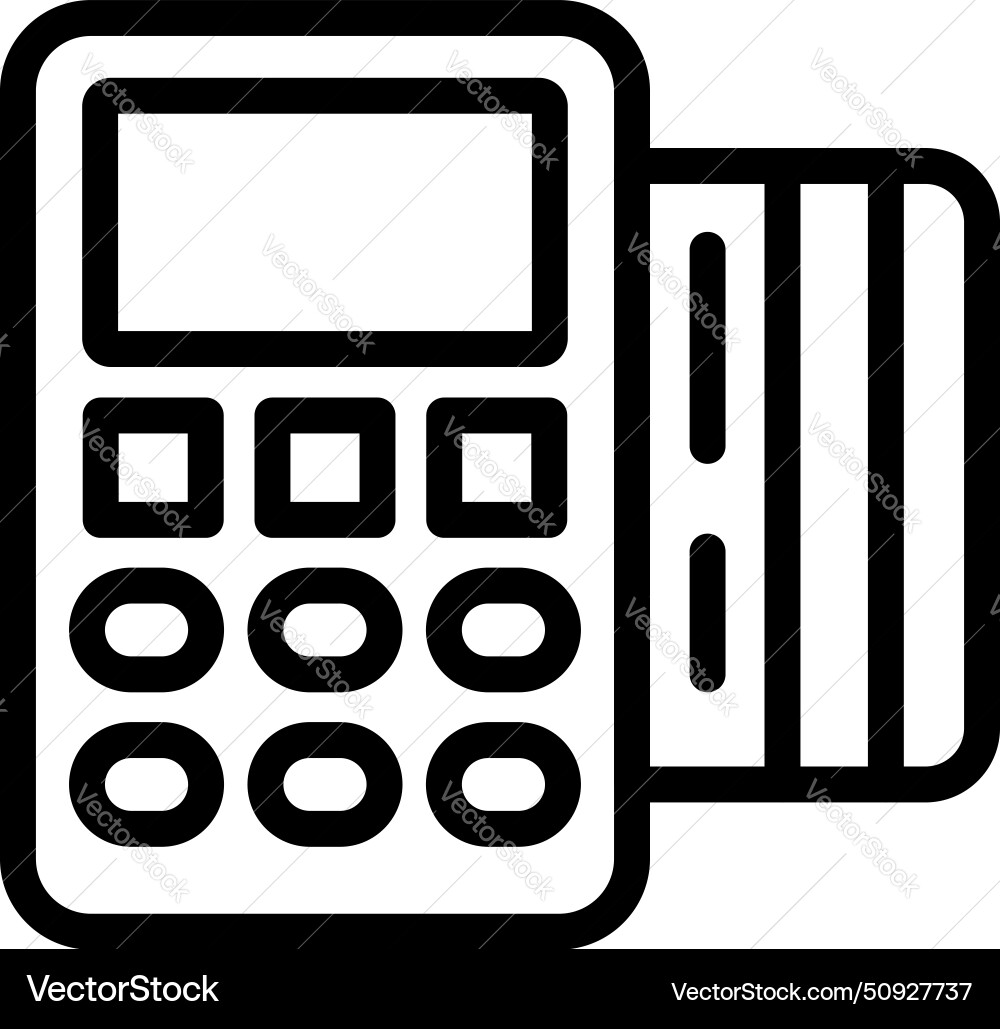 Automated ticket kiosk icon outline Royalty Free Vector