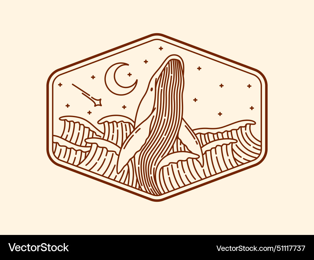 Beautiful nature line art template Royalty Free Vector Image