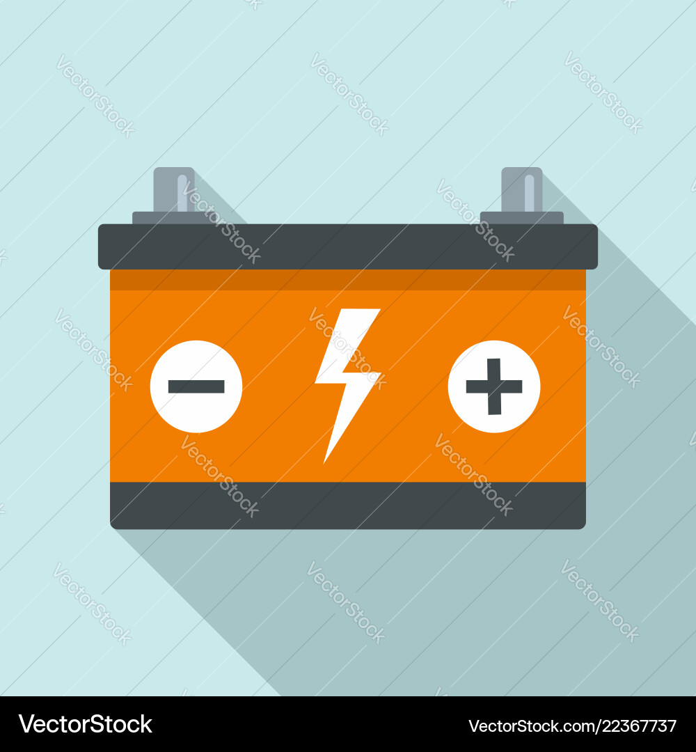 Car battery icon flat style Royalty Free Vector Image