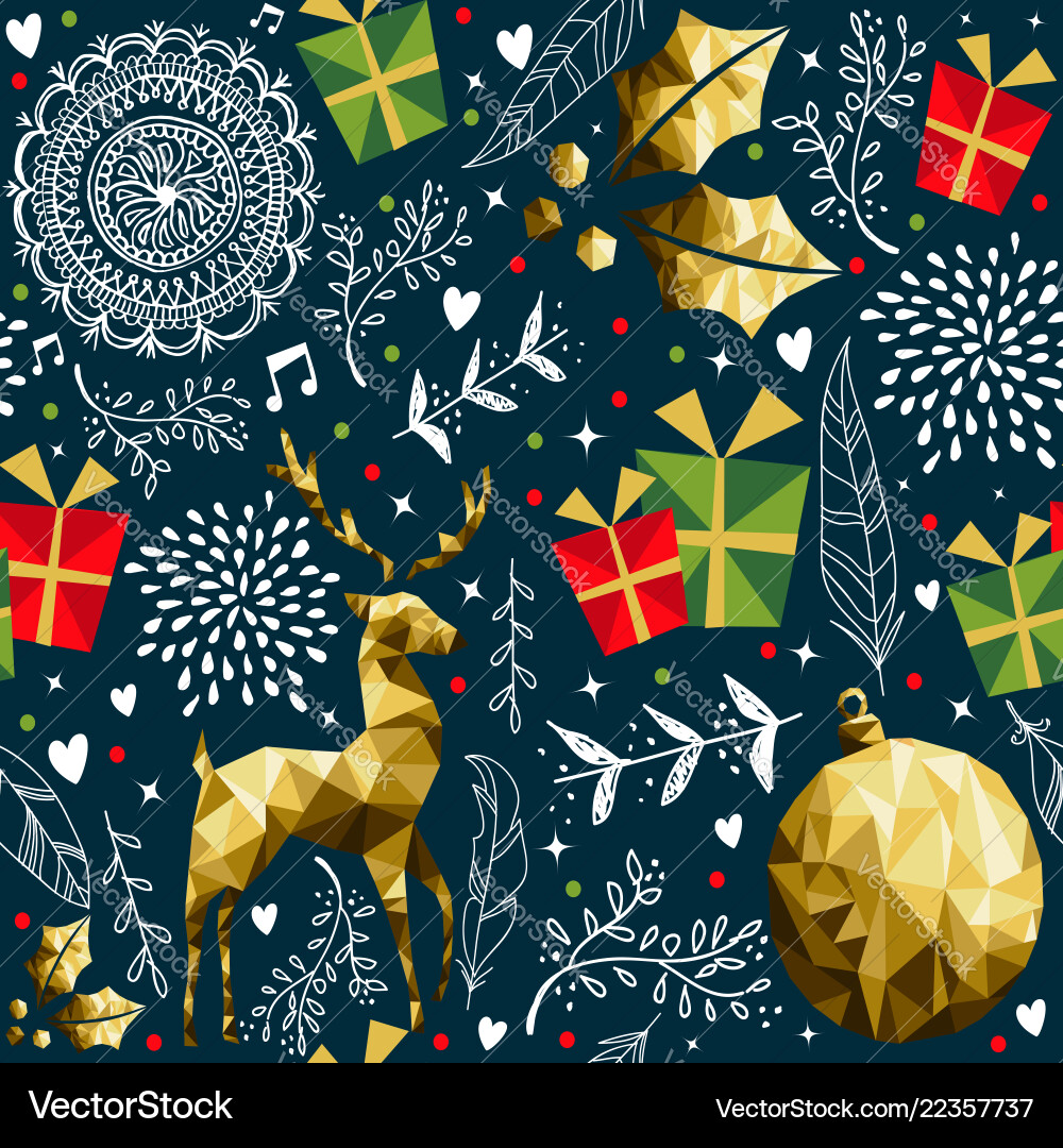 Christmas vintage holiday background pattern Vector Image