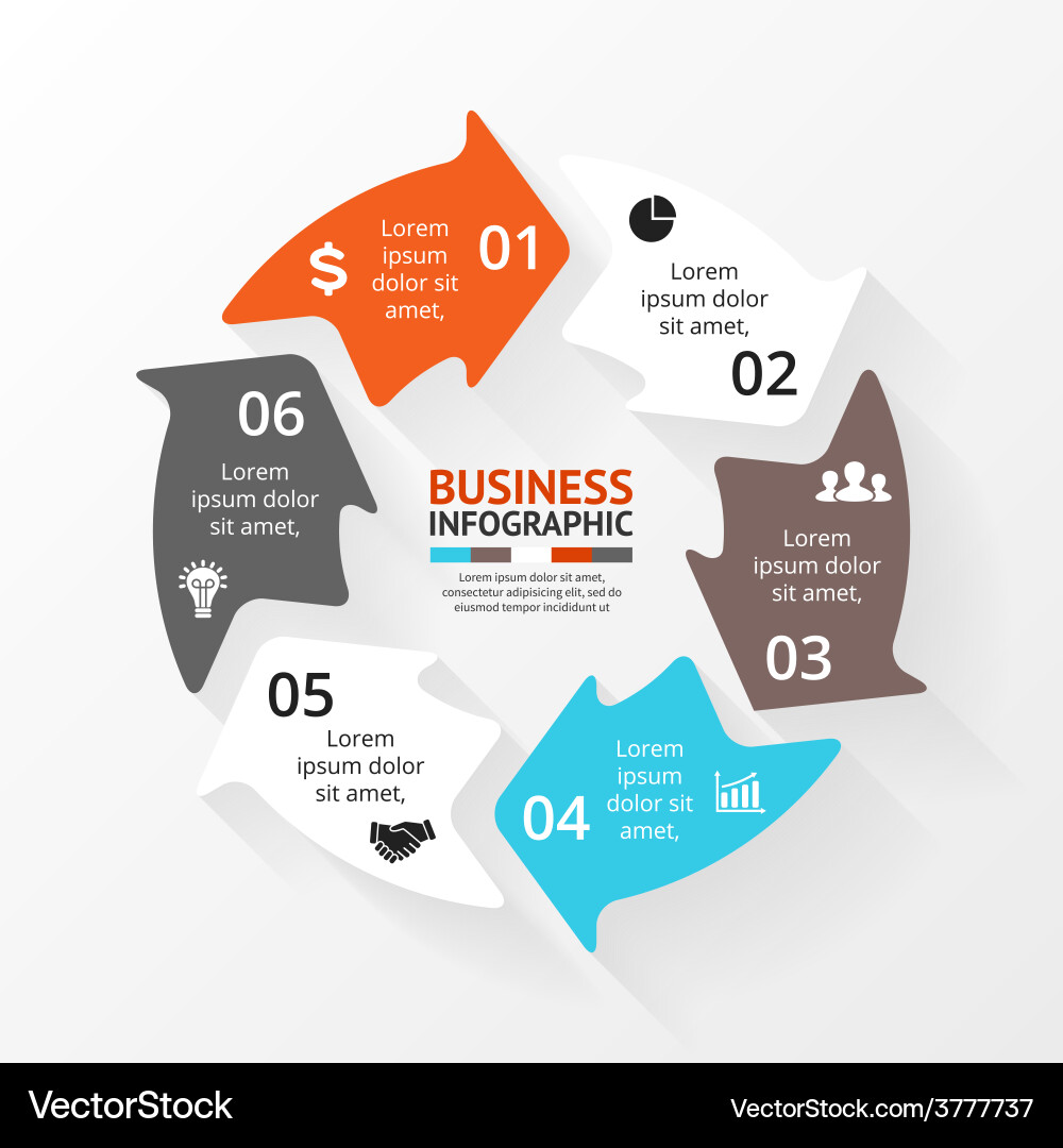Circle arrows infographic diagram graph Royalty Free Vector