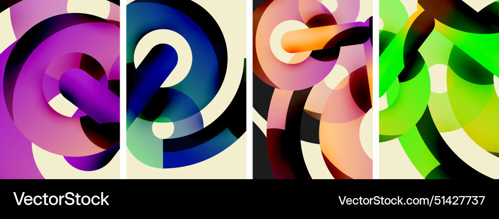 Circle geometric abstract posters Royalty Free Vector Image