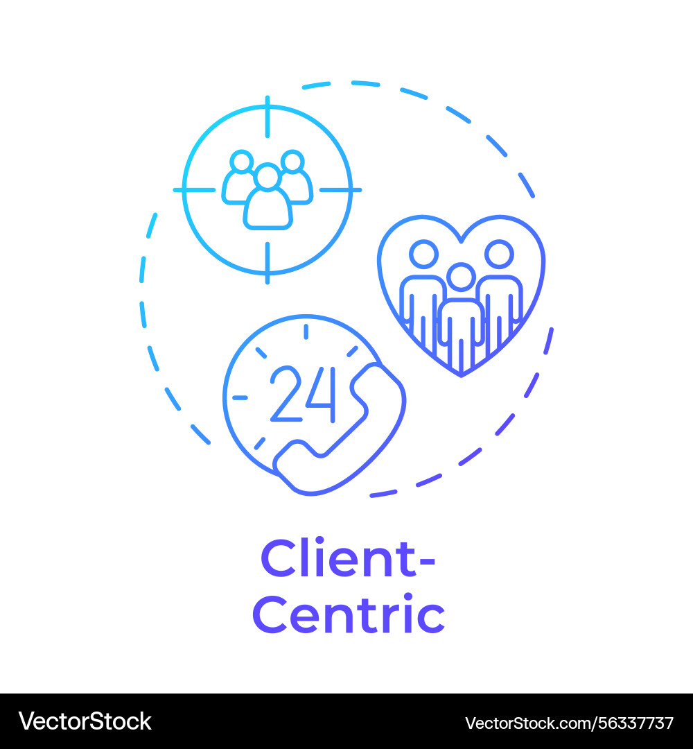 Client-Centric Concept Icon Royalty Free Vector Image