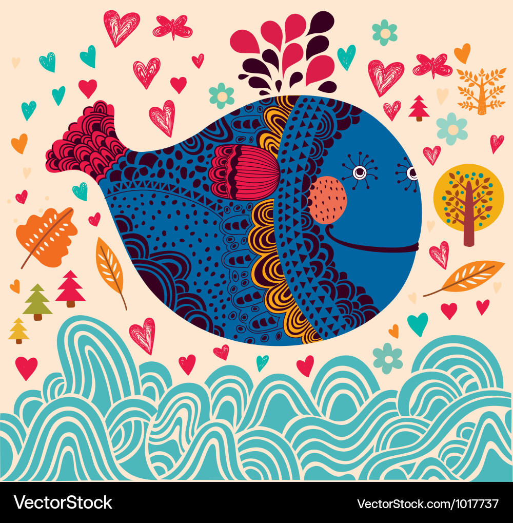 Decorative fish background Royalty Free Vector Image