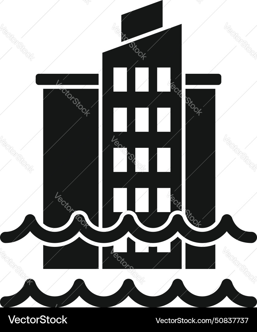 Flood problem city icon simple climate Royalty Free Vector