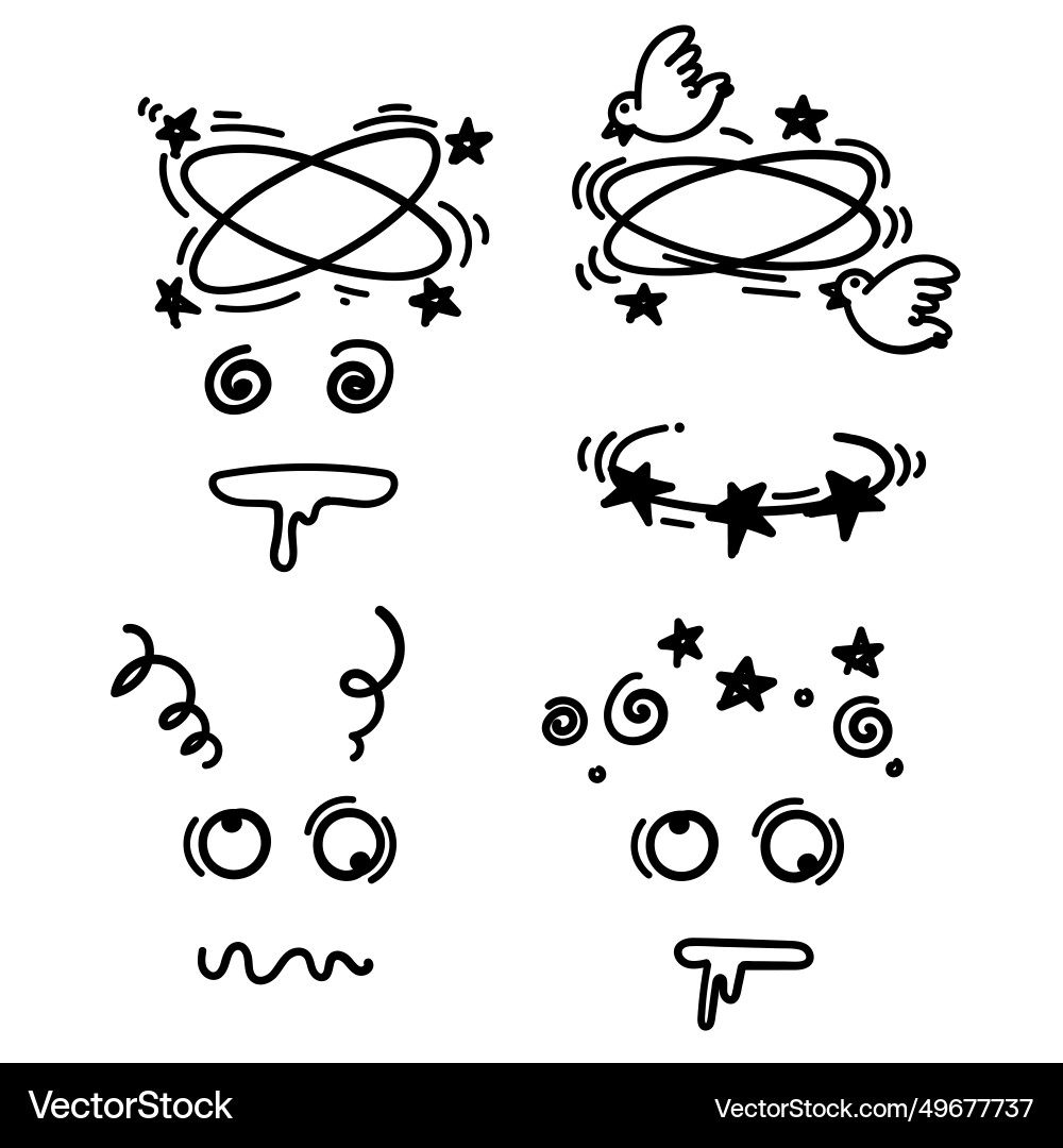 Hand drawn doodle dizzy effect cartoon Royalty Free Vector