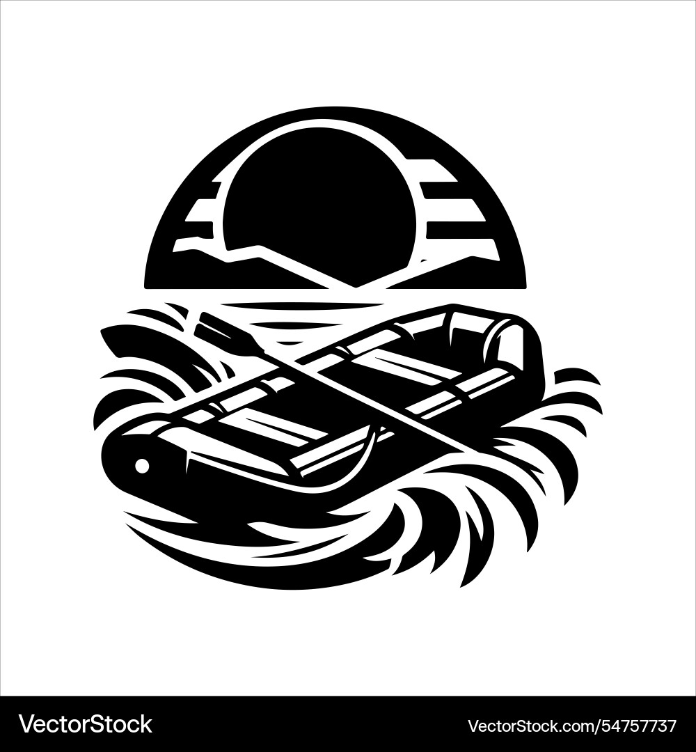 High-quality whitewater raft silhouettes Vector Image