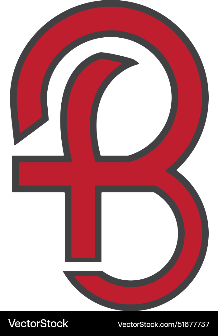 Initials fb logo design bf template Royalty Free Vector