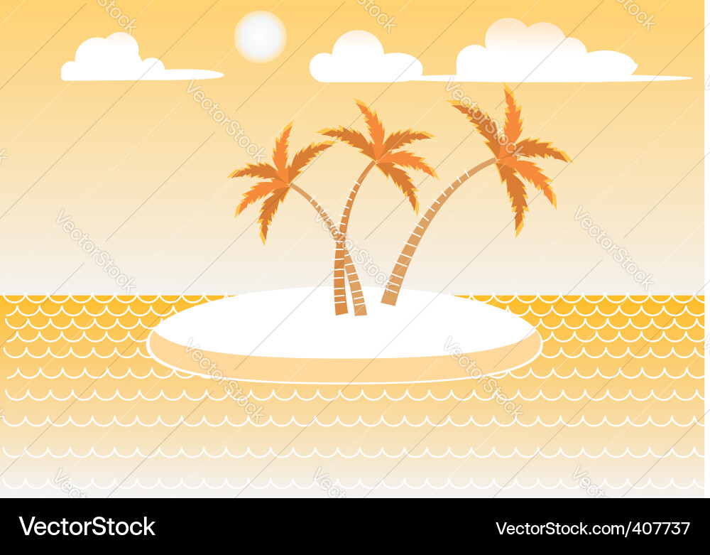 Island in the sun Royalty Free Vector Image - VectorStock