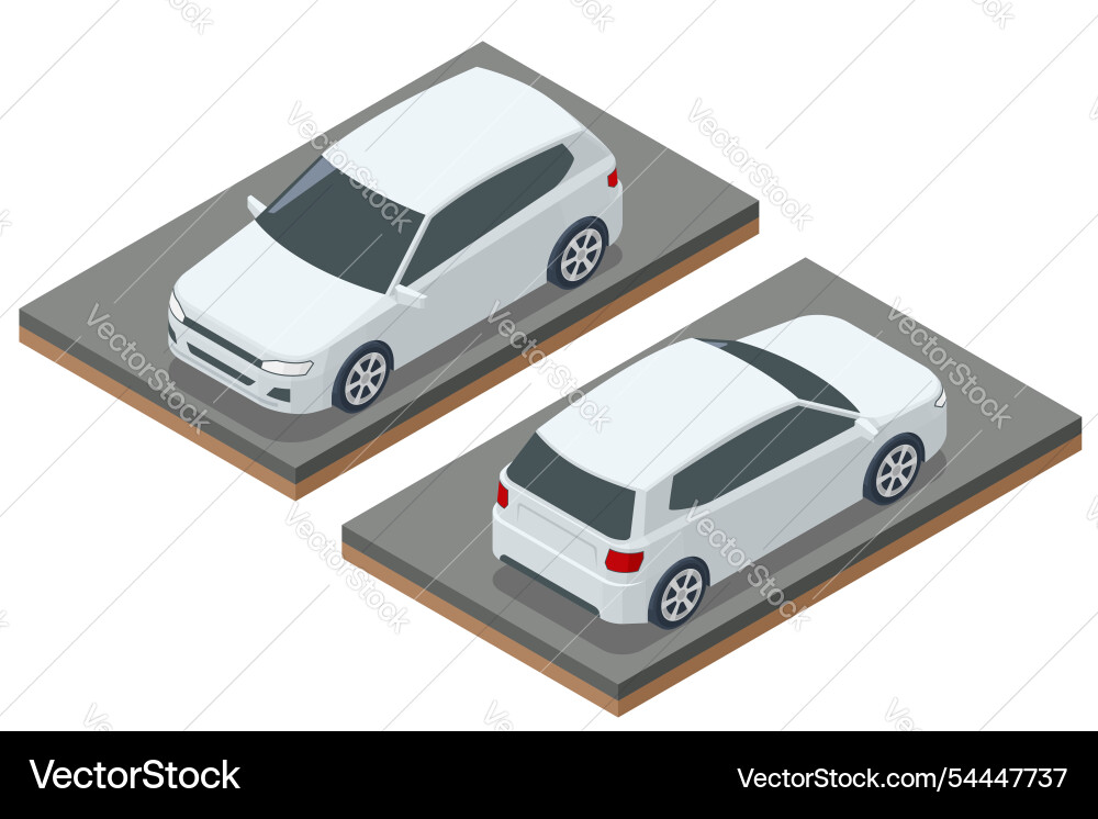 Isometric hatchback car template for branding Vector Image