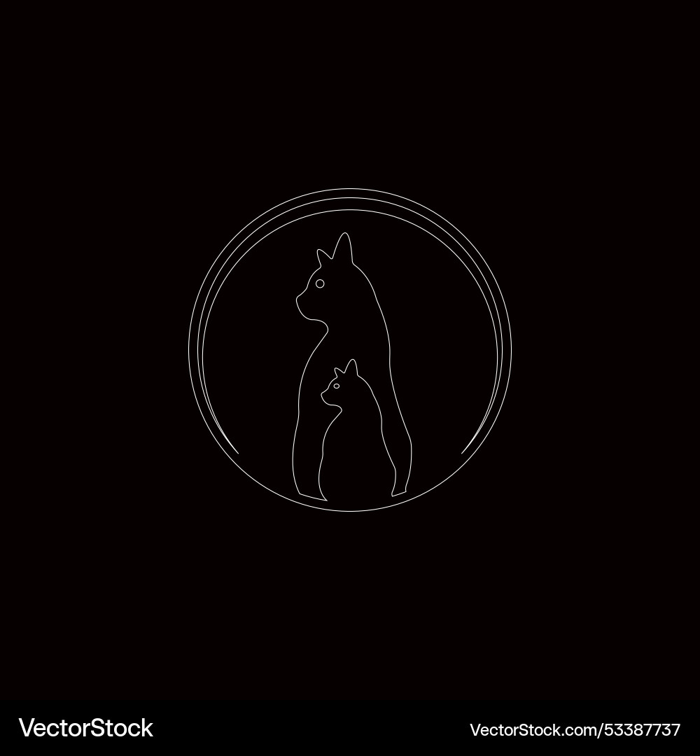 Line art cat logo Royalty Free Vector Image - VectorStock