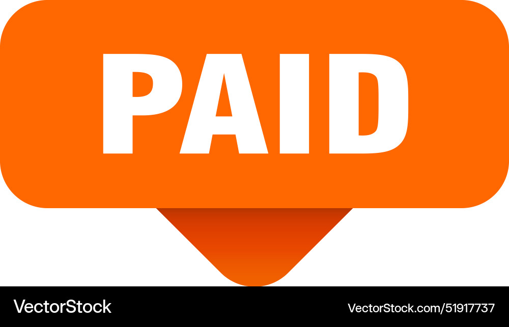 Paid sticker paid sign on transparent background Vector Image