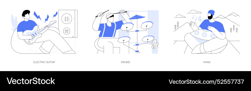 Playing musical instruments isolated cartoon Vector Image