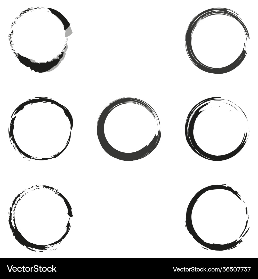 Round frame icon artistic ink circle grunge ring Vector Image