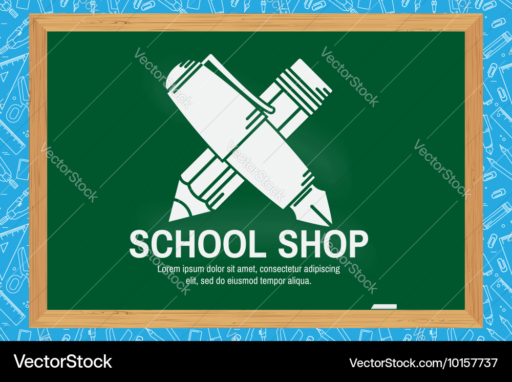 School shop design Royalty Free Vector Image - VectorStock