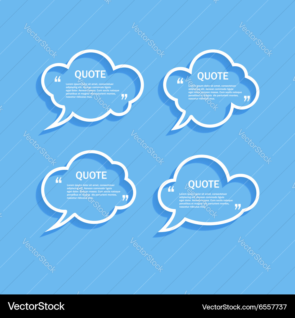Speech Bubbles - Cloud Quote Set Royalty Free Vector Image