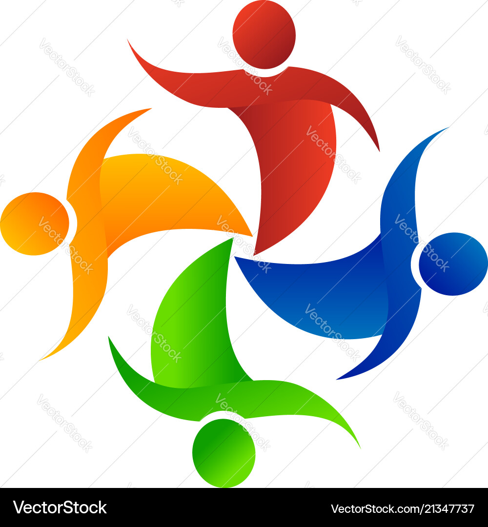 Teamwork group of friends logo Royalty Free Vector Image