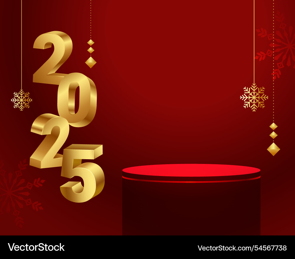 3d 2025 new year background with podium Royalty Free Vector