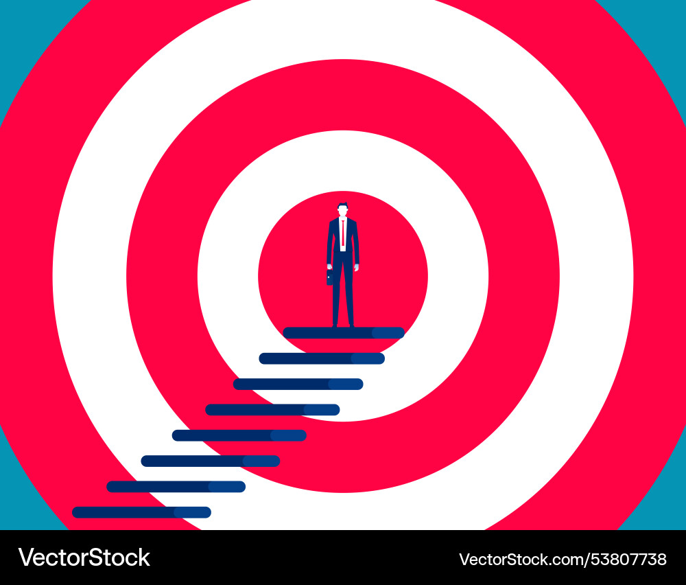 A person reaching goal business challenge Vector Image