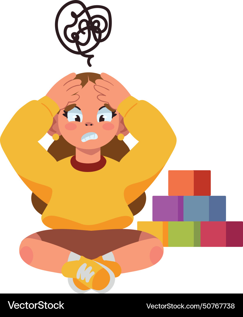 Autism girl character Royalty Free Vector Image