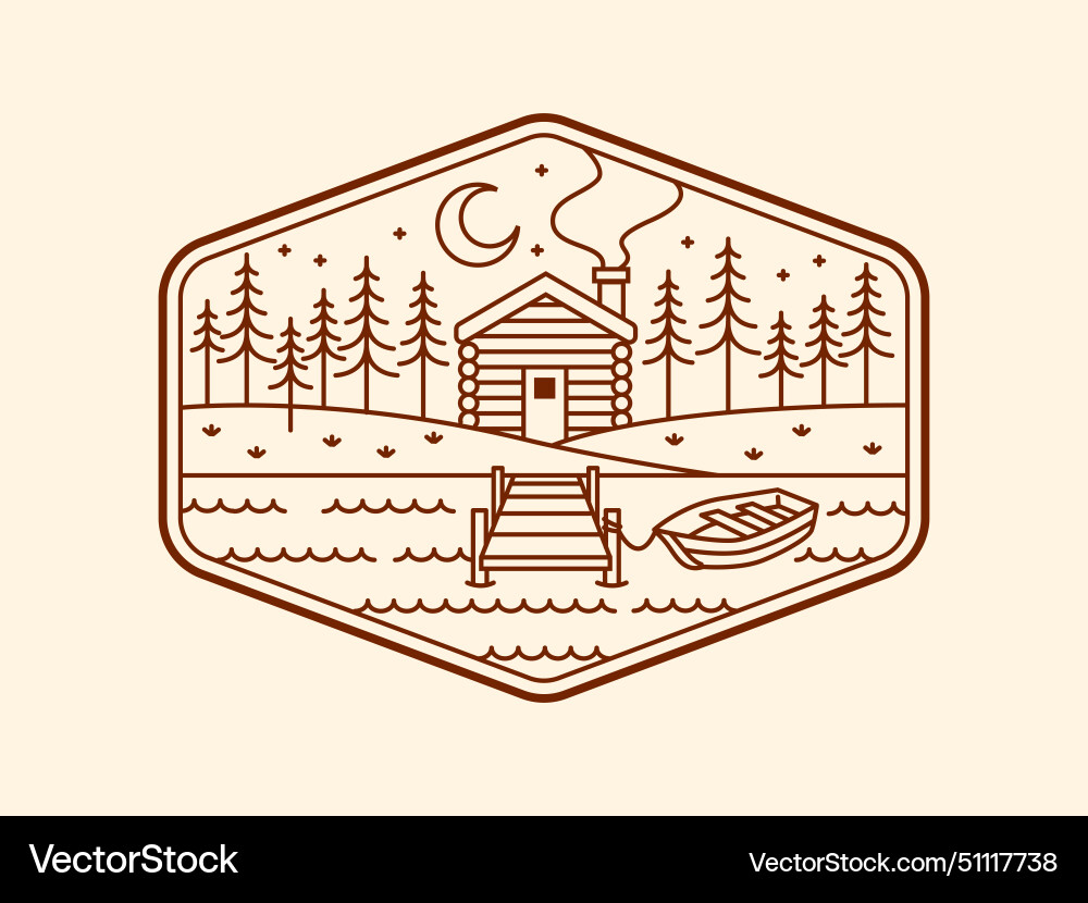 Beautiful nature line art template Royalty Free Vector Image